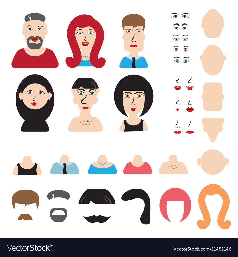 Simple avatar or character constructor Royalty Free Vector
