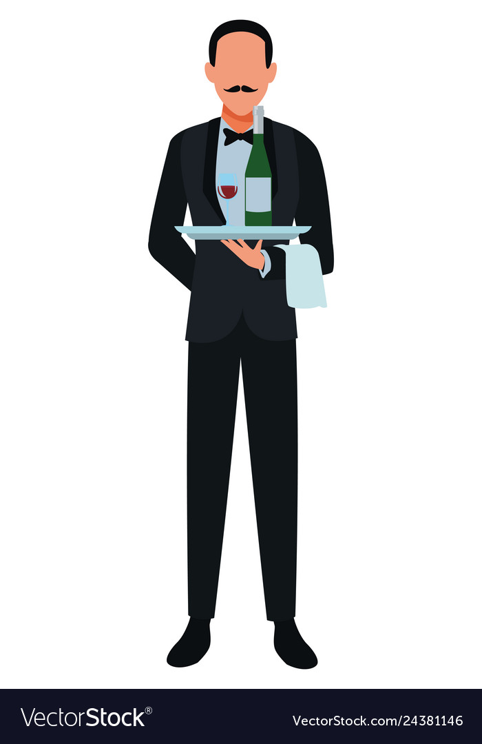 Waiter restaurant avatar profession Royalty Free Vector Waiter restaurant avatar profession Royalty Free Vector