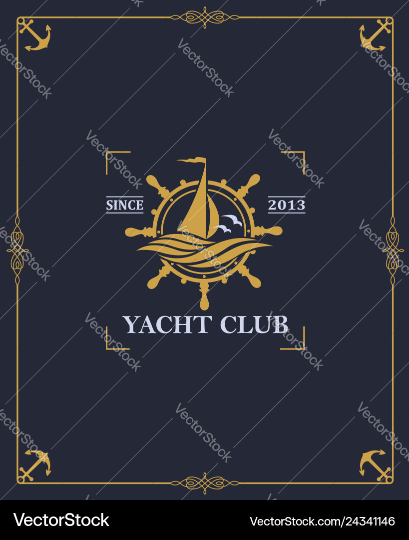 Yacht club label Royalty Free Vector Image - VectorStock