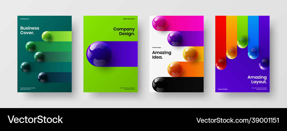 Amazing magazine cover design bundle minimalistic Vector Image