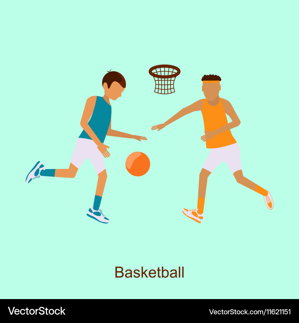 Basketball Players in Match Royalty Free Vector Image