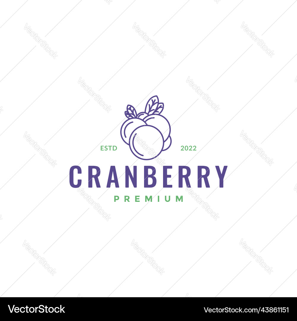Cranberry lines art logo design Royalty Free Vector Image