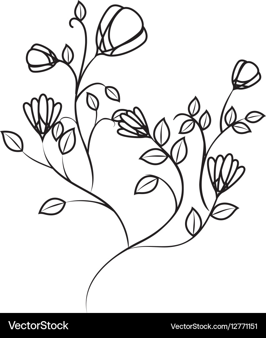 Decorative flower isolated icon Royalty Free Vector Image