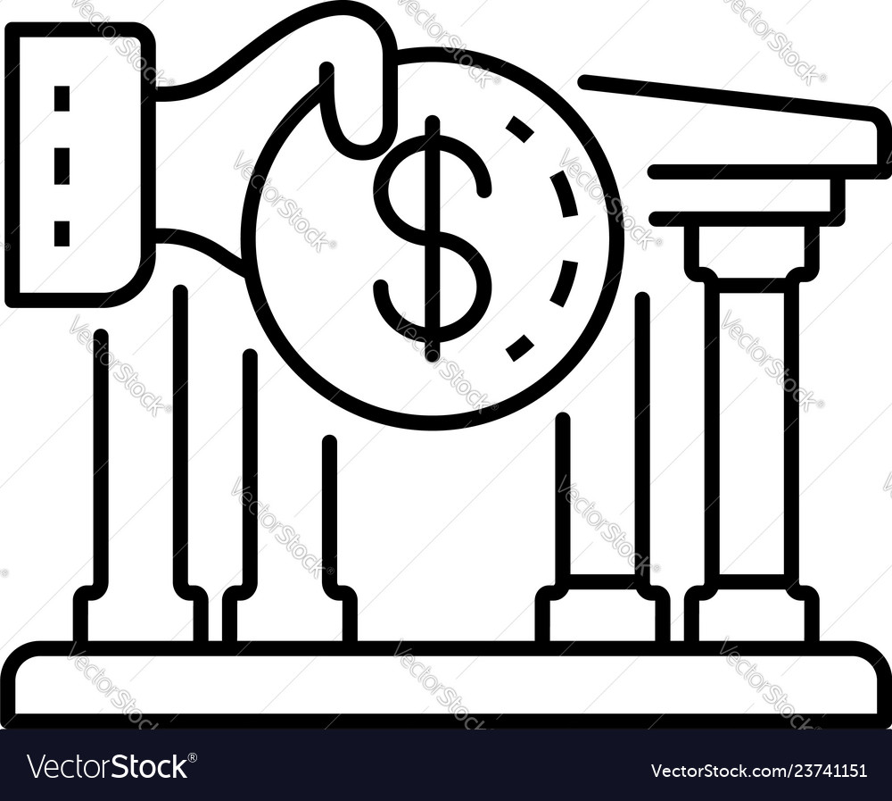 Deposit money bank icon outline style Royalty Free Vector