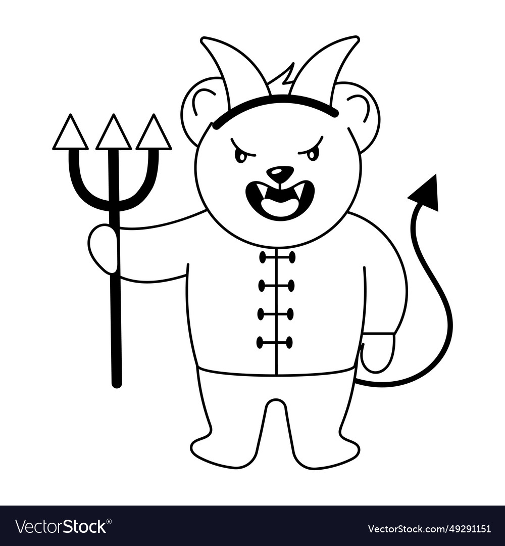 Devil bear Royalty Free Vector Image - VectorStock