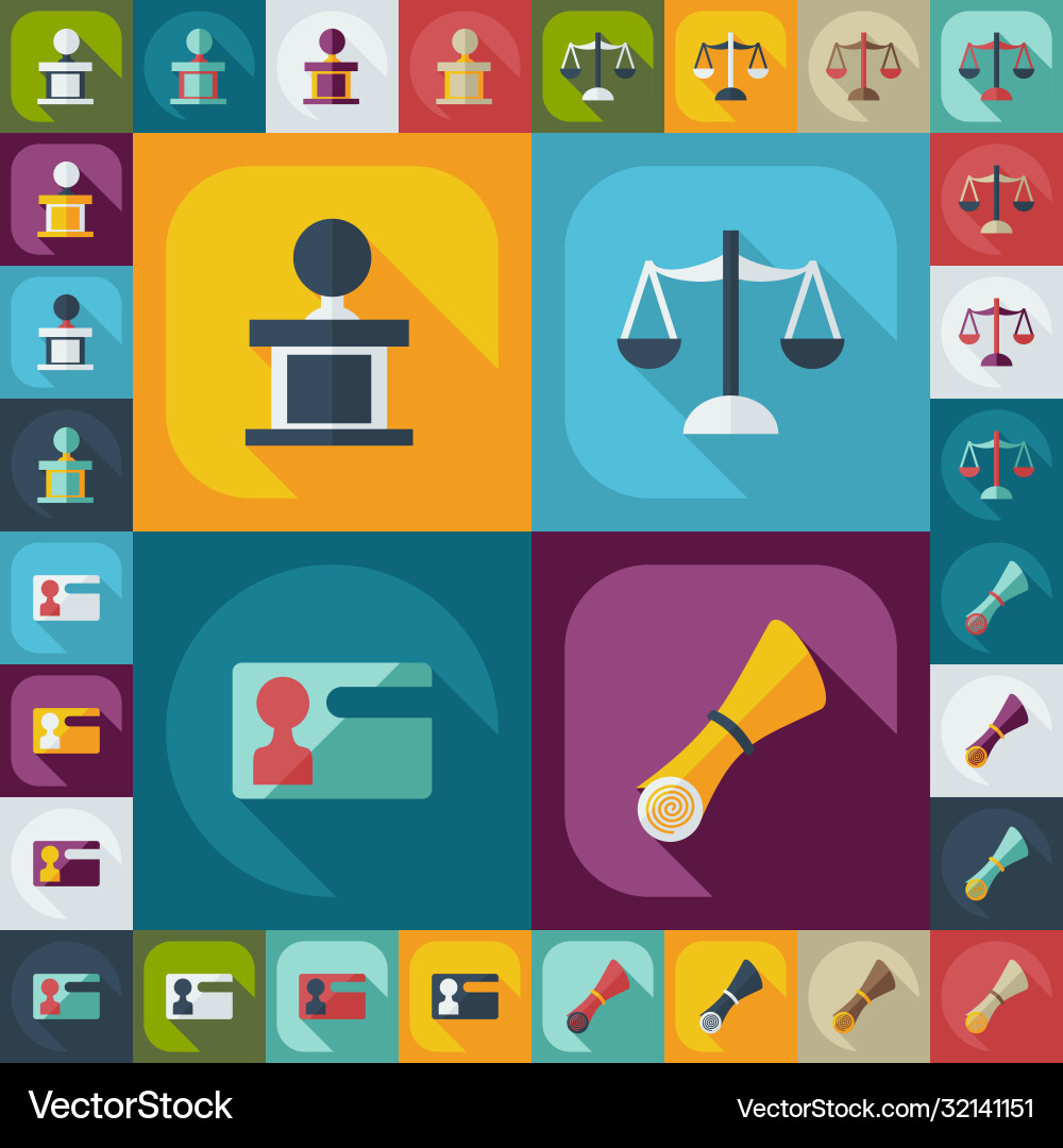 Flat concept set modern design with shadow court Vector Image