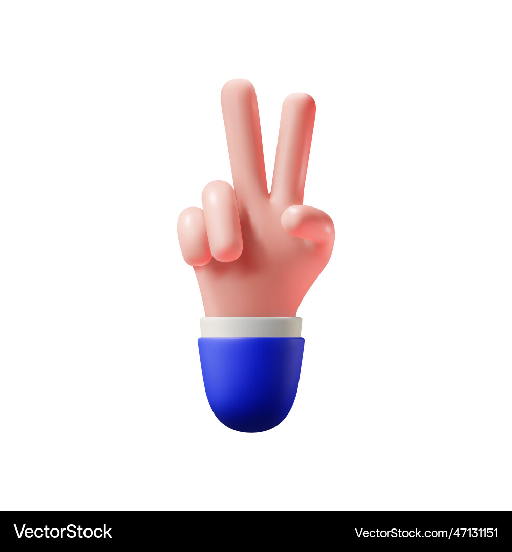 Hand gesture victory isolated on white background Vector Image