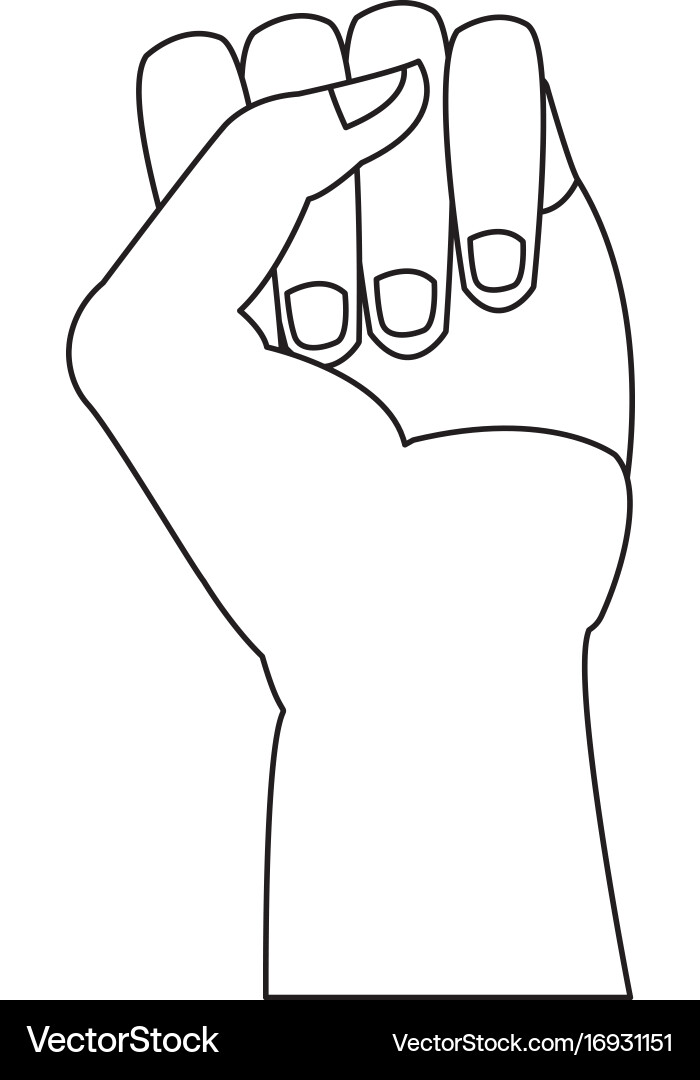Human hand fist gesture emblem Royalty Free Vector Image
