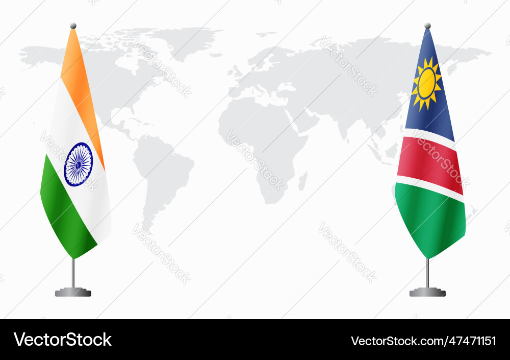 India and namibia flags for official meeting Vector Image