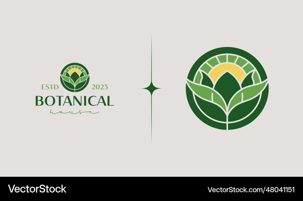 Leaf flower plant handdrawn logo icon universal Vector Image