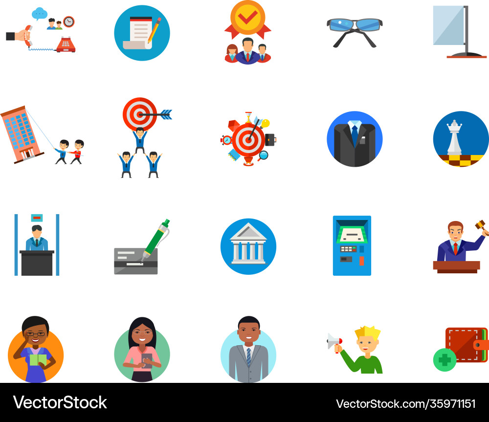 Legal service icon set Royalty Free Vector Image