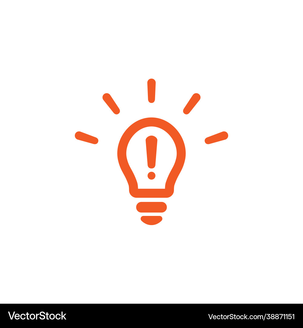 Red shining bulb flat icon isolated on white Vector Image
