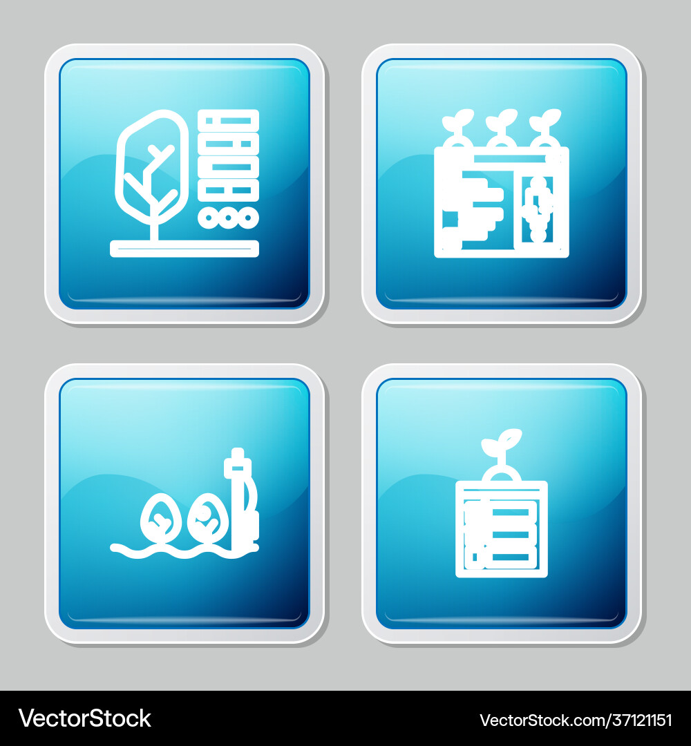 Set line plant status smart farming technology Vector Image