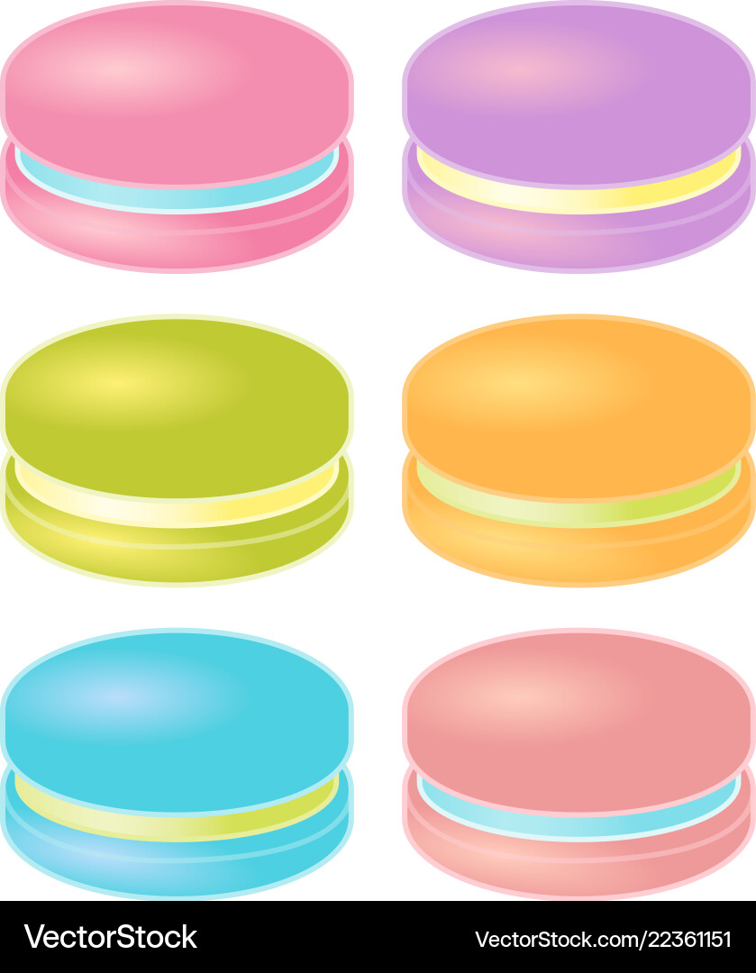 Set of colorful macarons Royalty Free Vector Image