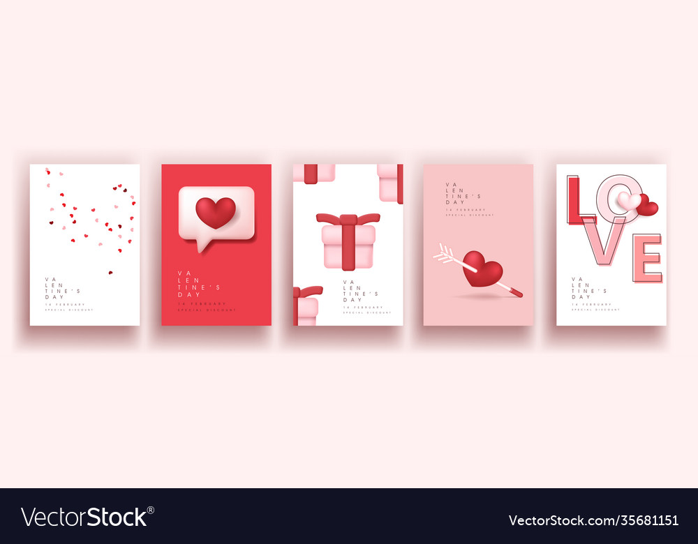 Set valentines day sale poster or banner Vector Image
