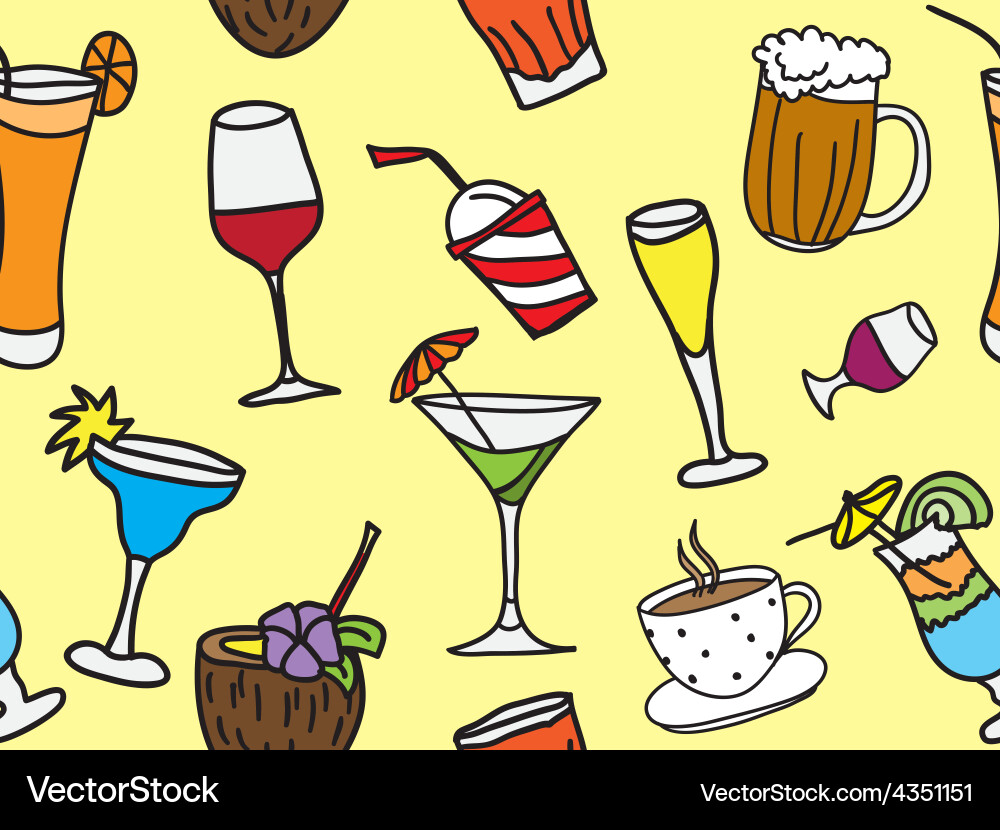 Some kinds of drinks and coctails Royalty Free Vector Image
