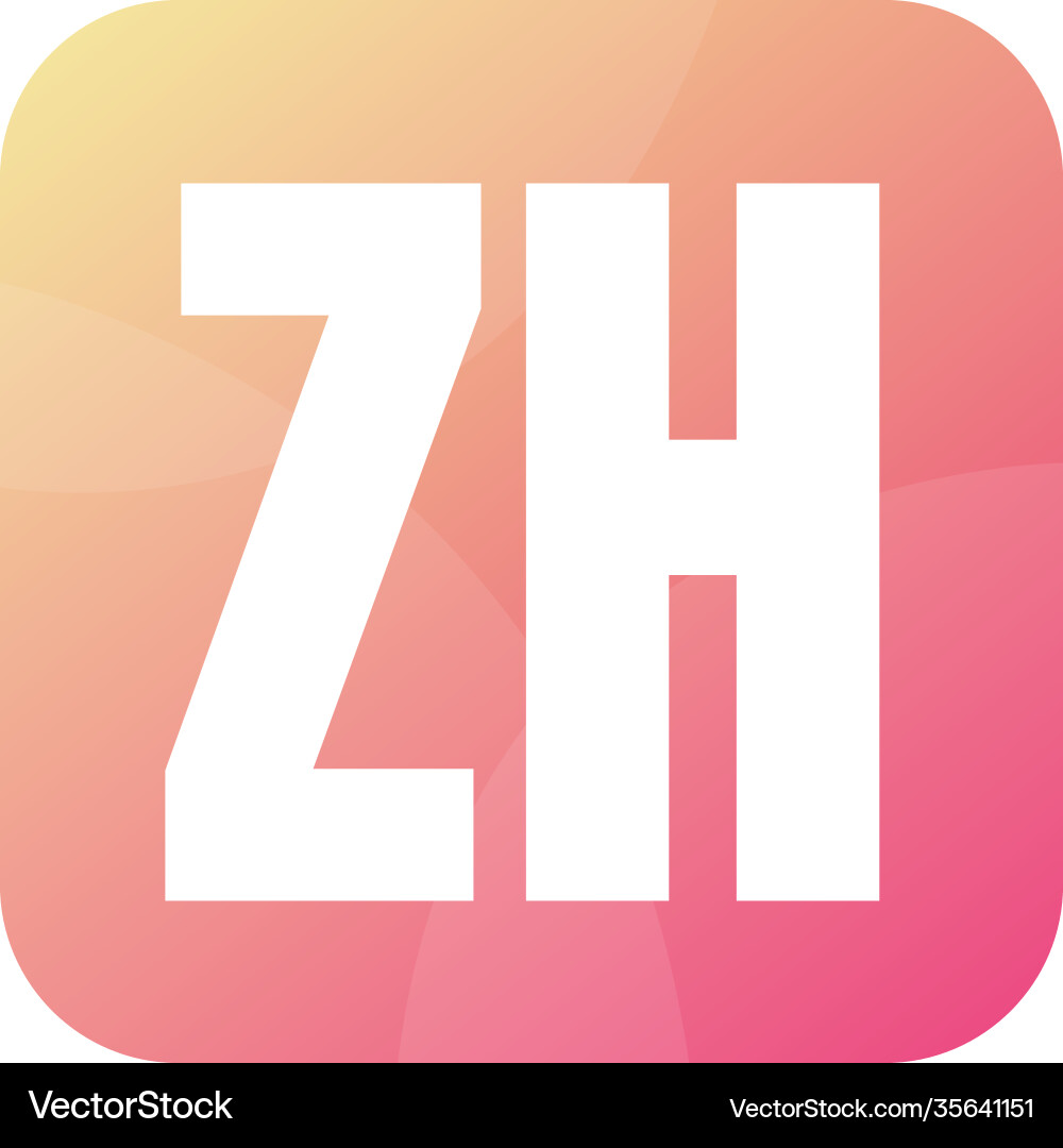Zh letter logo design with simple style Royalty Free Vector
