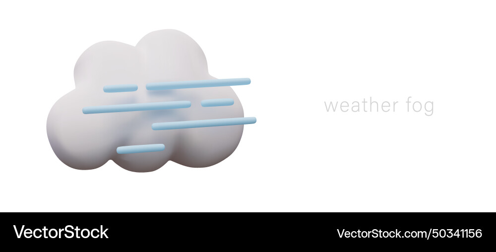 3d fog sign cloud with horizontal lines Royalty Free Vector