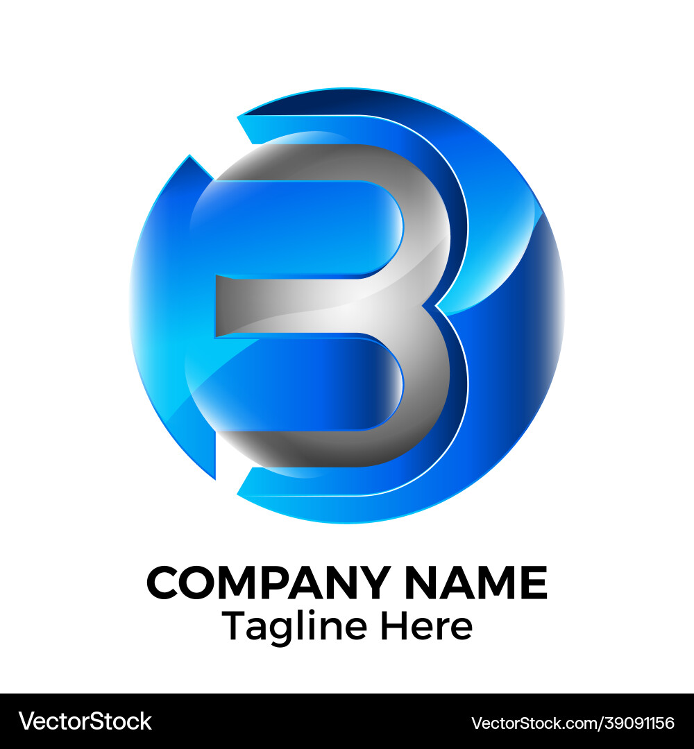 Abstract 3d logo design template metal letter Vector Image