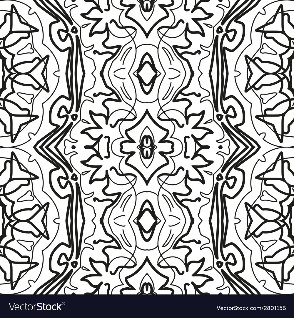 Abstract seamless outline pattern Royalty Free Vector Image