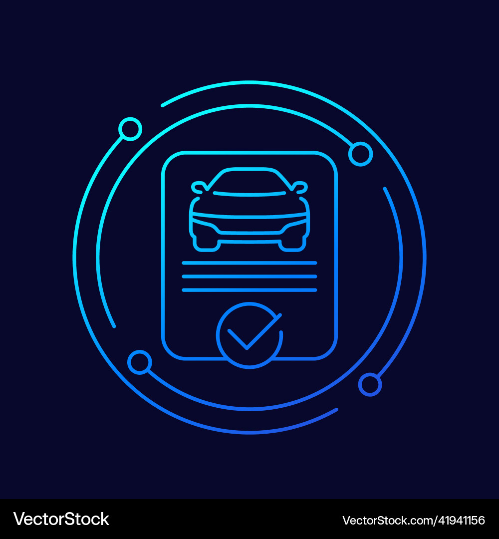 Car history report line icon Royalty Free Vector Image