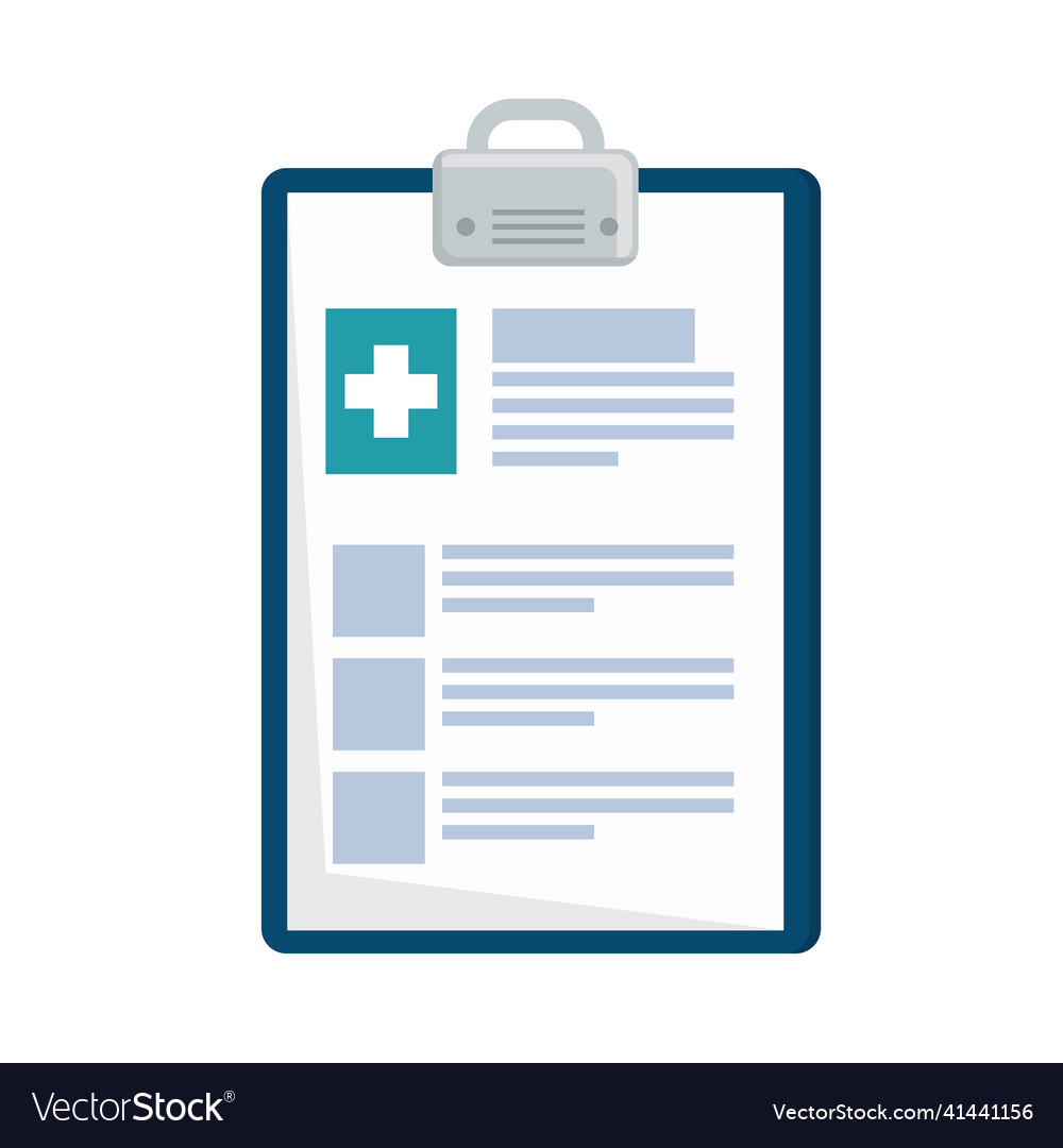 Clipboard medical document Royalty Free Vector Image