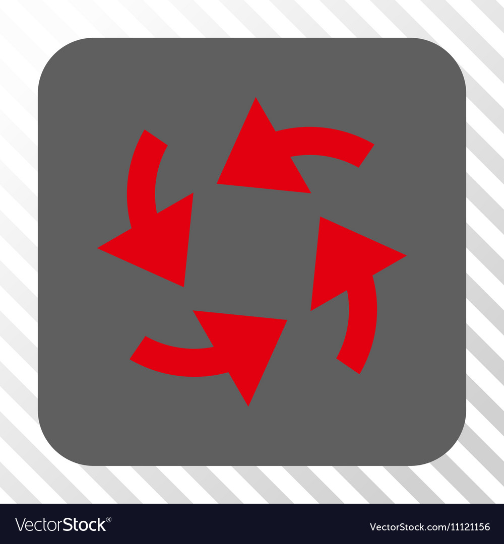 Cyclone arrows rounded square button Royalty Free Vector