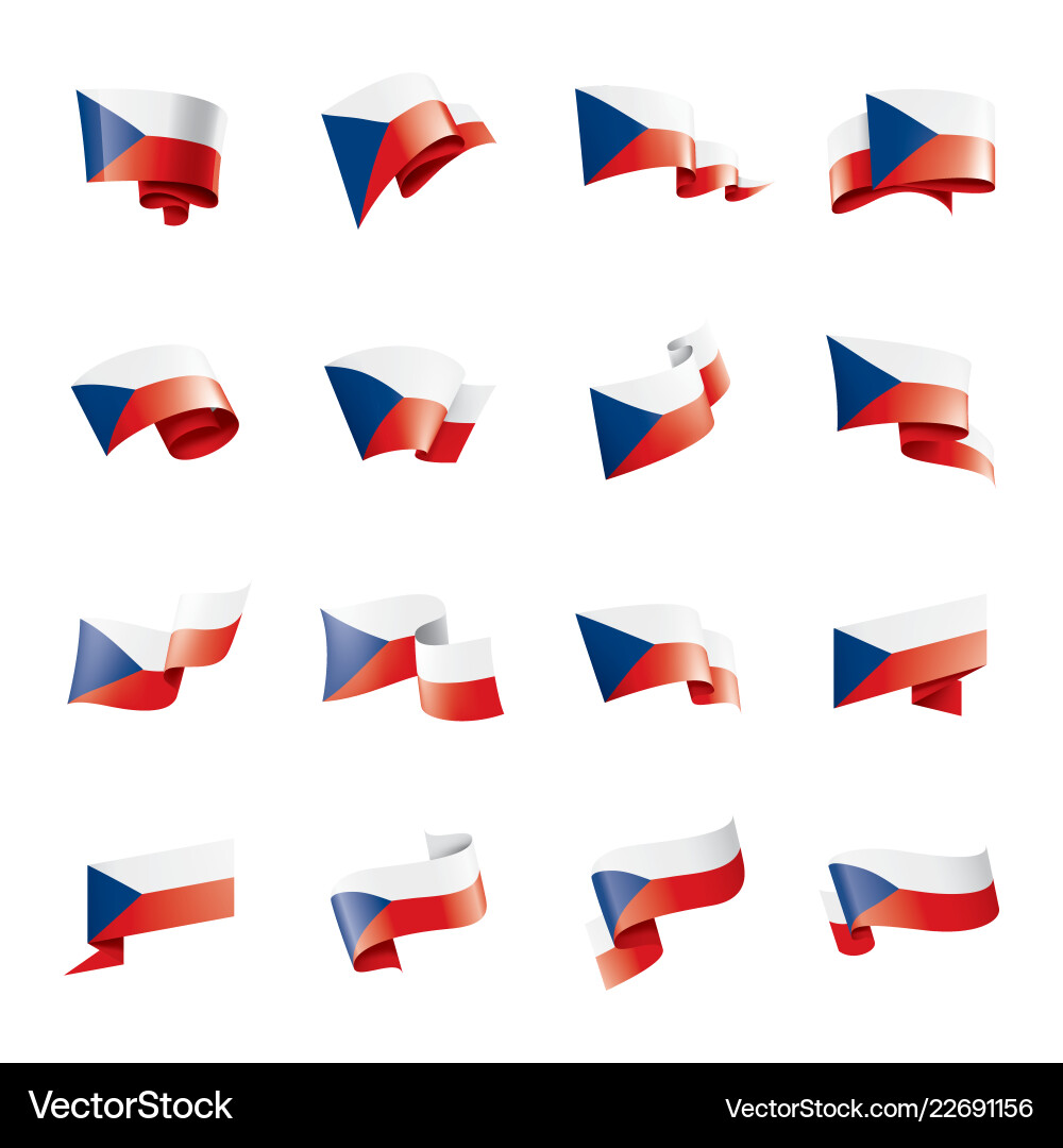 Czechia flag on a white Royalty Free Vector Image