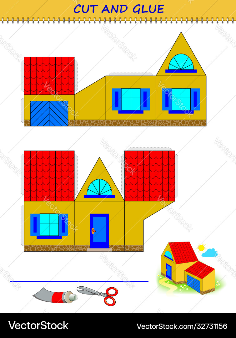 Educational page for little children printable Vector Image