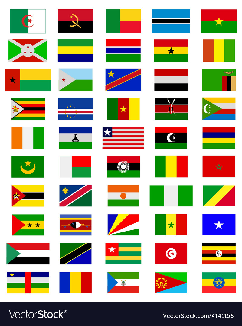 Flags of the countries africa Royalty Free Vector Image
