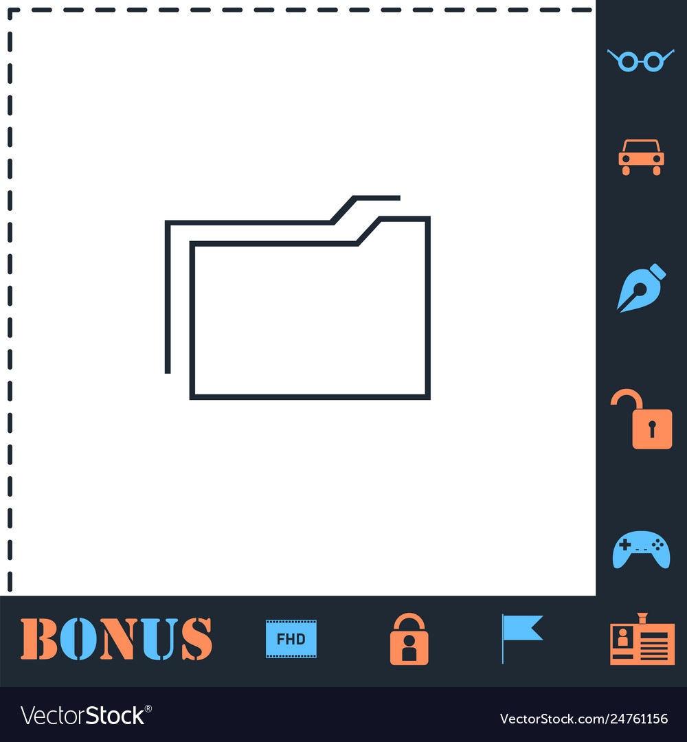 Folder icon flat Royalty Free Vector Image - VectorStock