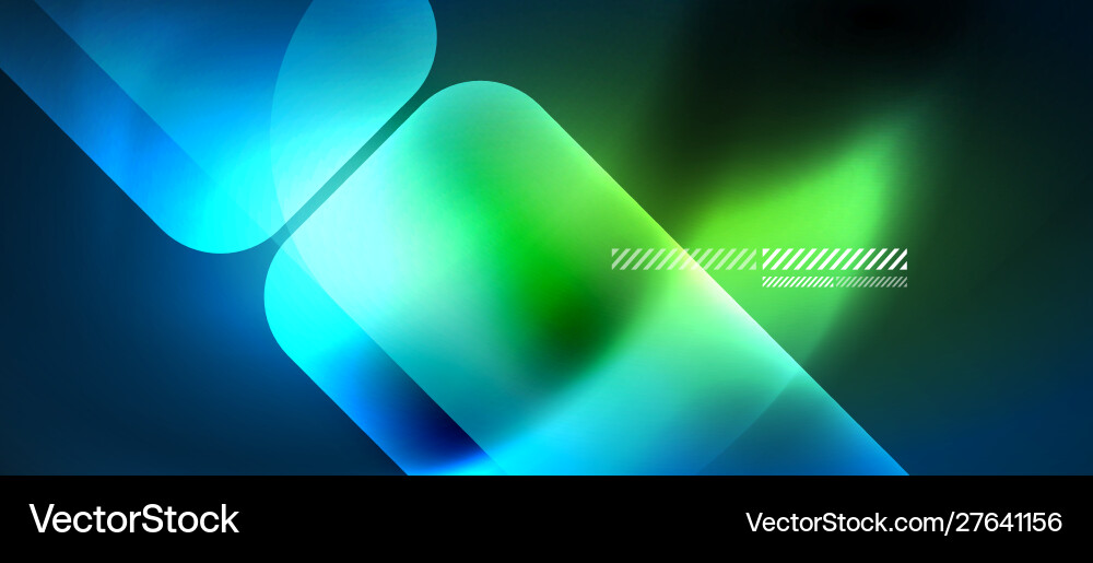 Glass neon block and lines abstract background Vector Image