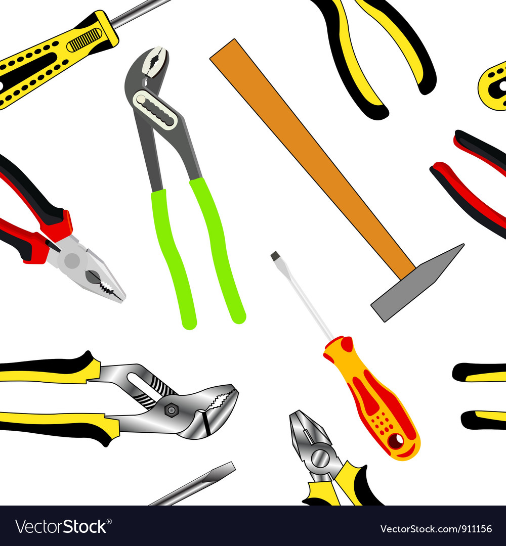 Hand tools seamless pattern Royalty Free Vector Image