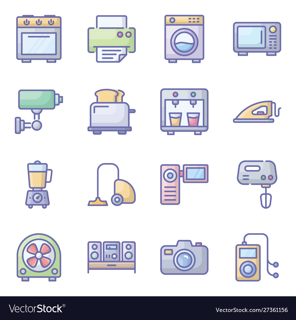 Hardware devices flat pack Royalty Free Vector Image