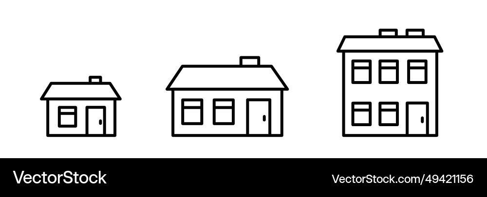 House size real estate scale editable outline Vector Image