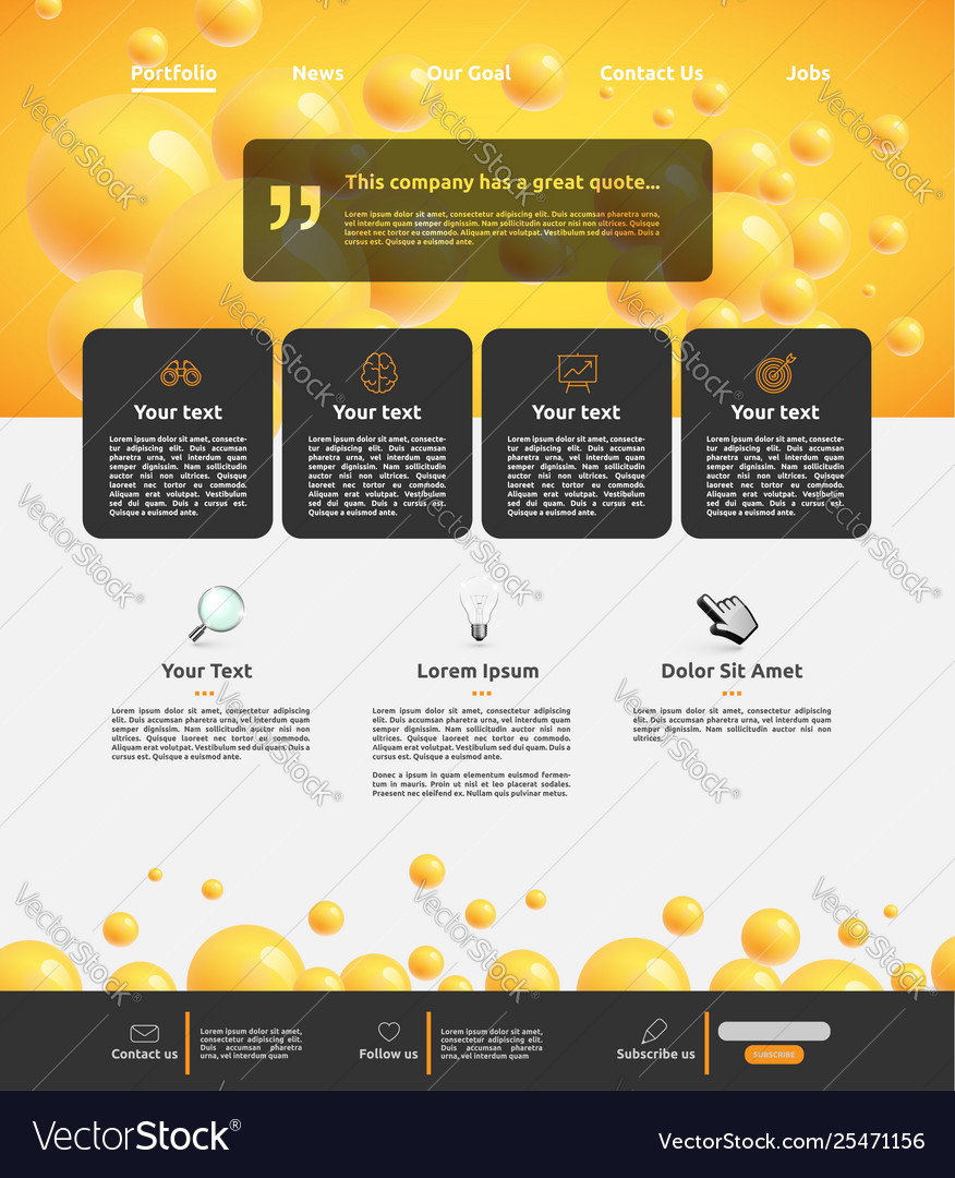 Modern website template for business Royalty Free Vector