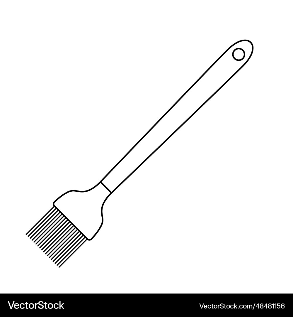 Pastry brush outline icon on white background Vector Image