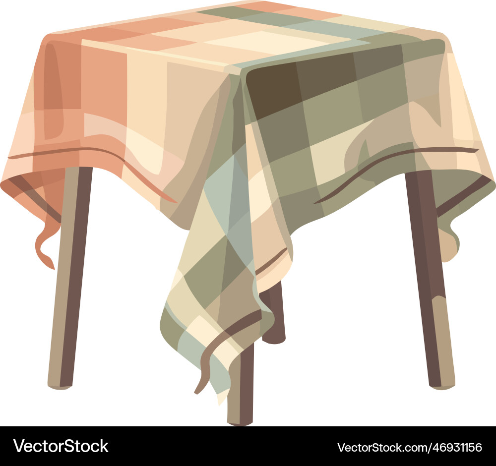 Plaid tablecloth adds modern decoration to table Vector Image