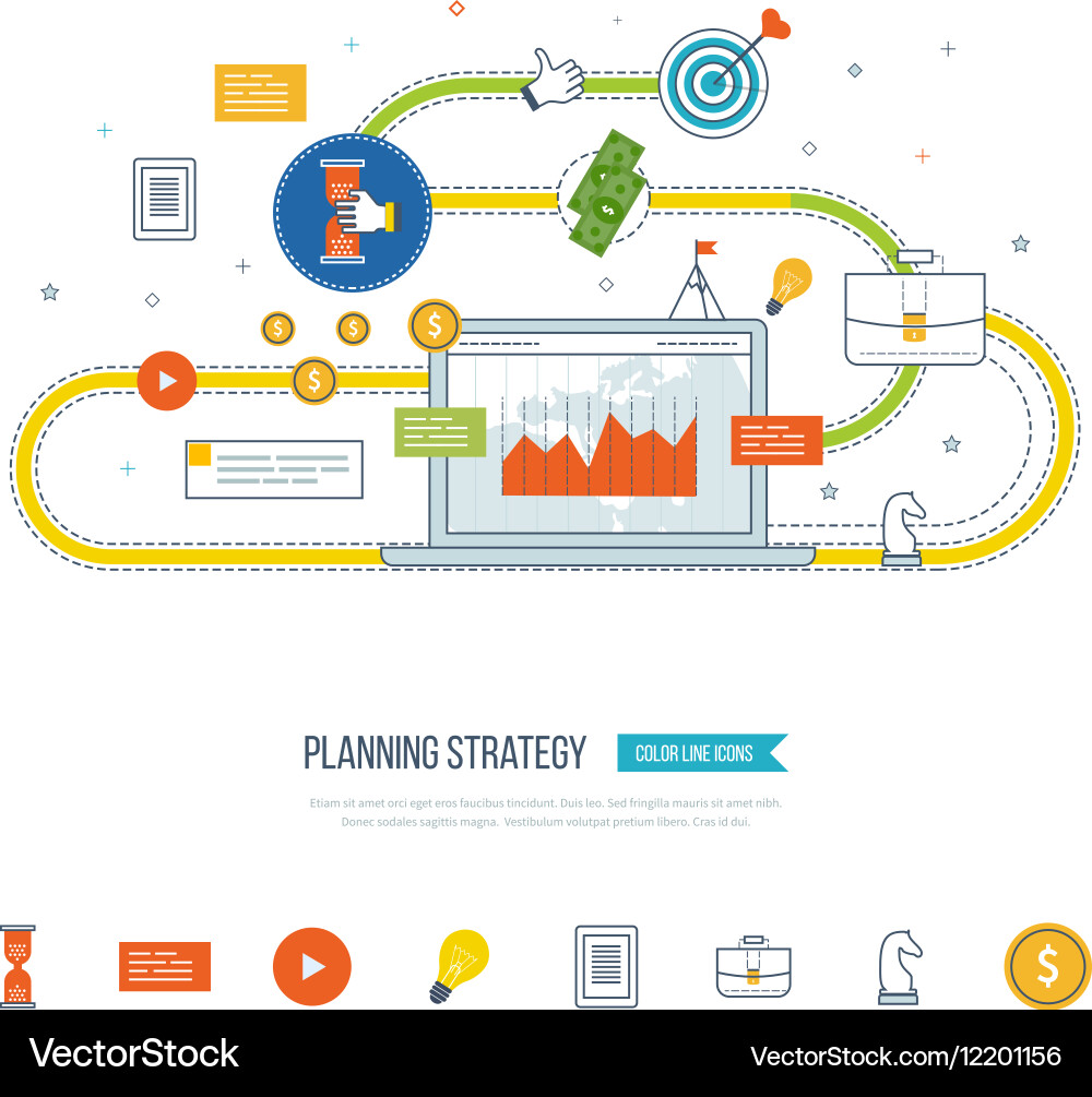 Planning strategy concept investment growth Vector Image