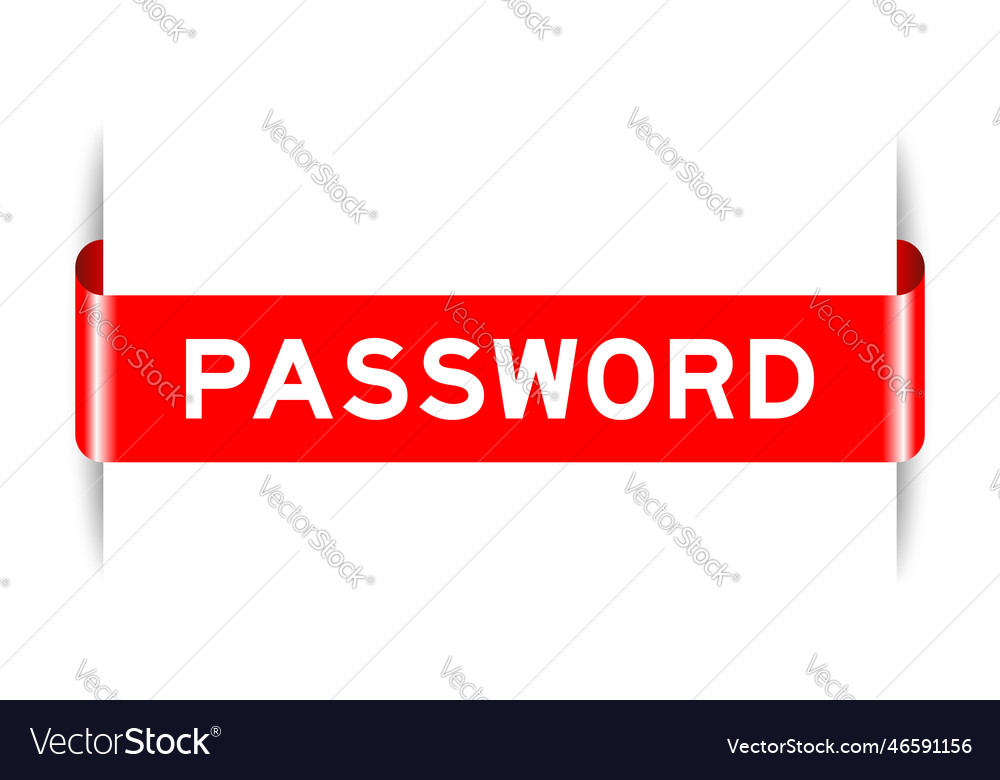 Red Color Inserted Label Banner With Word Vector Image