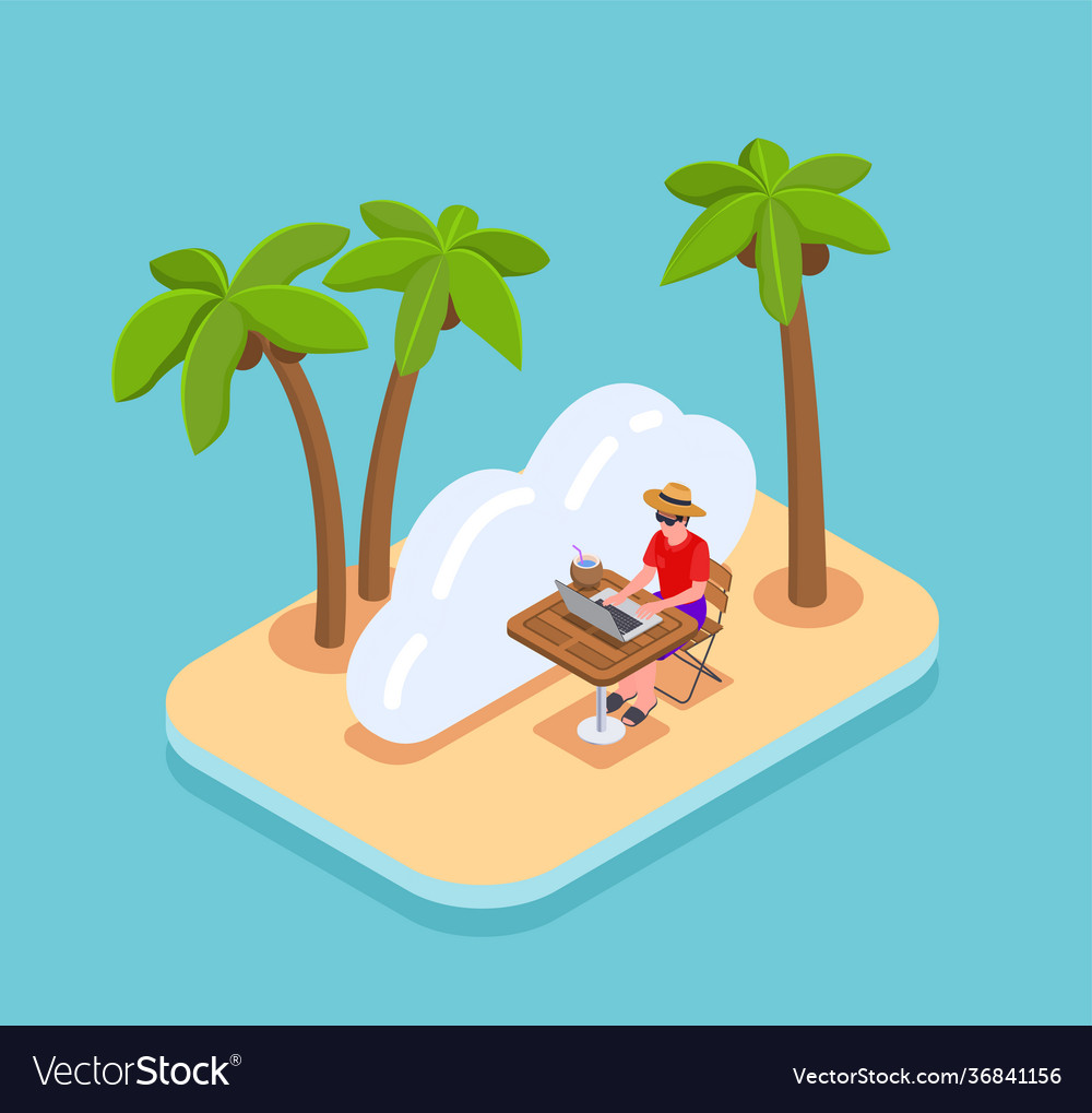 Remote working concept Royalty Free Vector Image