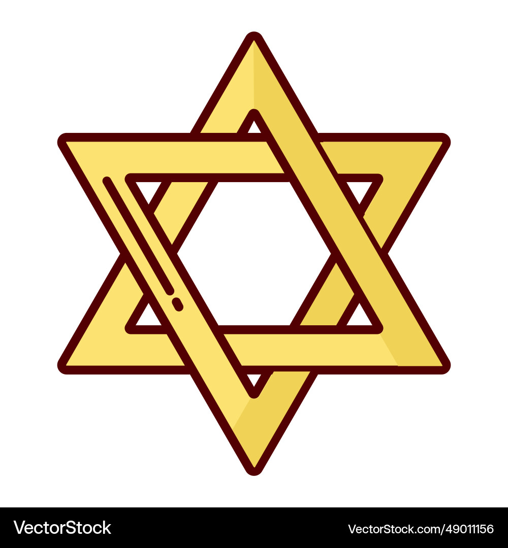 Star of david yellow Royalty Free Vector Image
