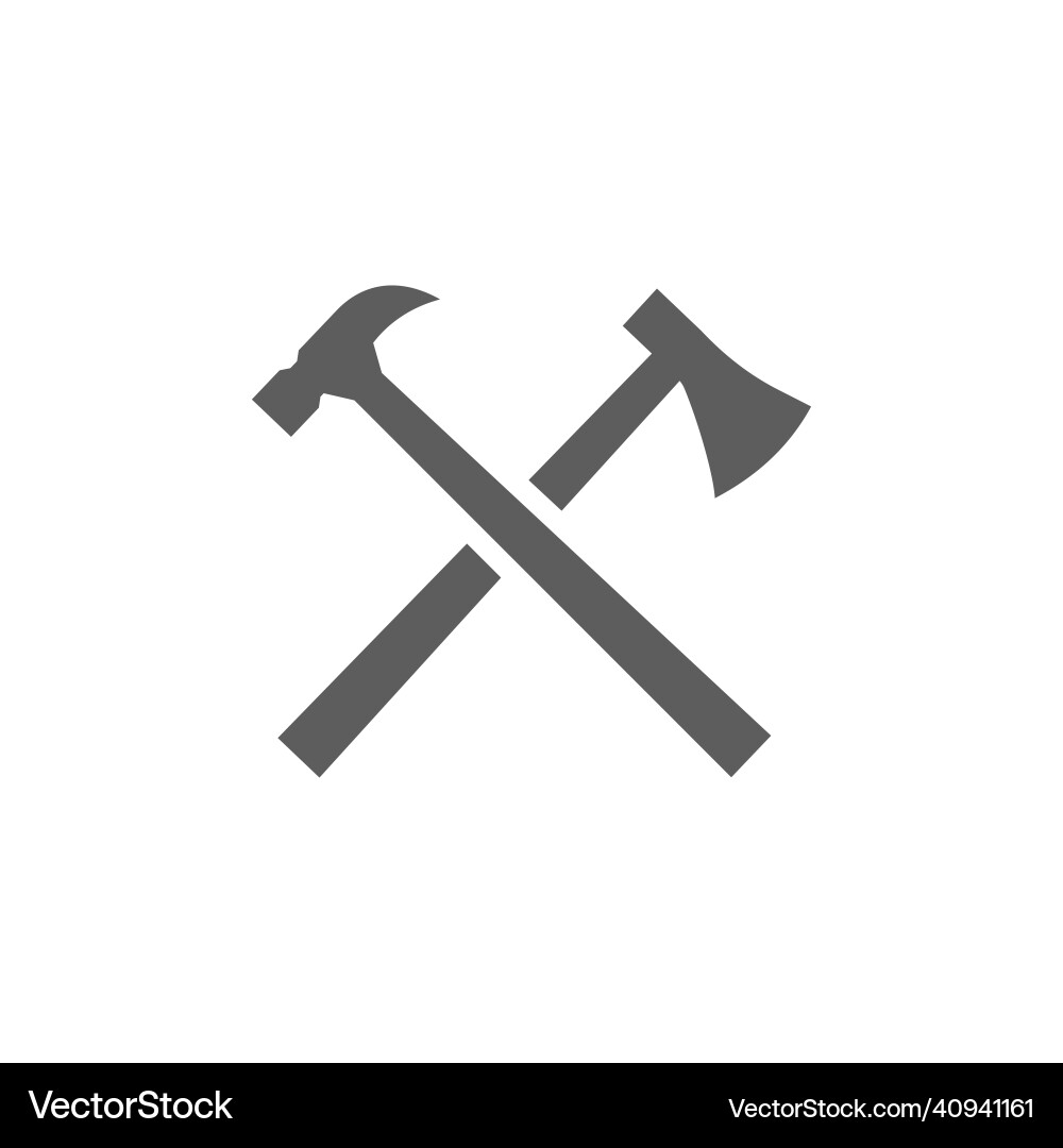 Ax hammer cross logo design isolated on white Vector Image