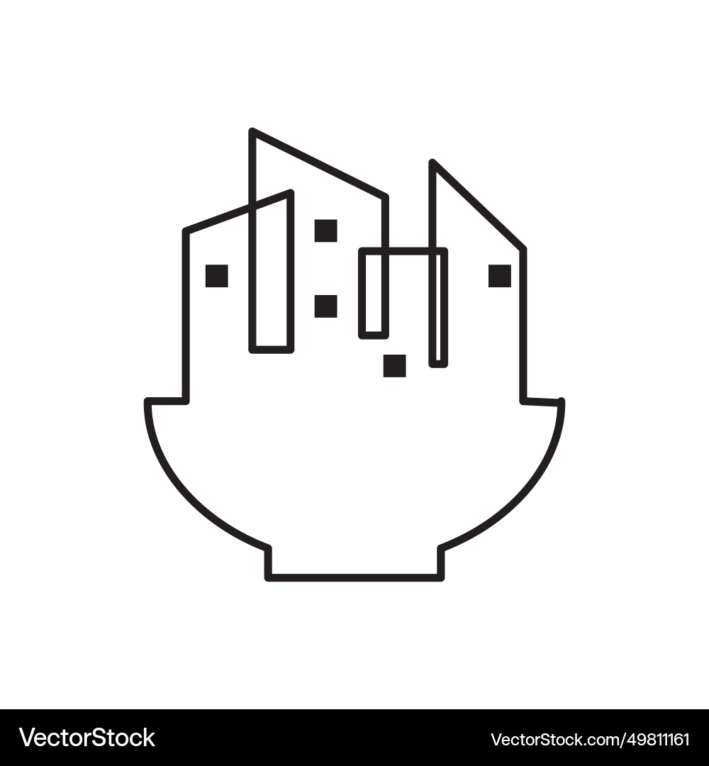 Bowl house icon logo design Royalty Free Vector Image