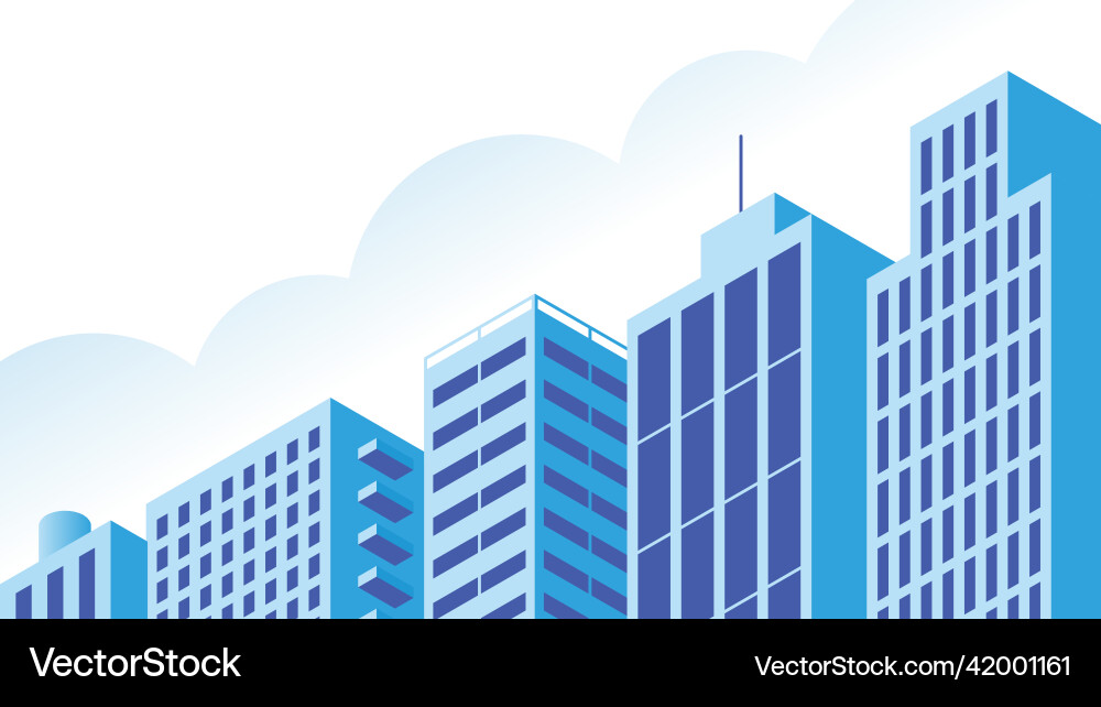 City buildings facades Royalty Free Vector Image