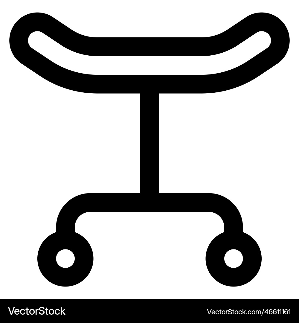 Comfortable padded footrest with wheels Royalty Free Vector