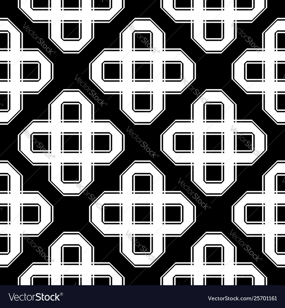 Design Seamless Monochrome Geometric Pattern Vector Image