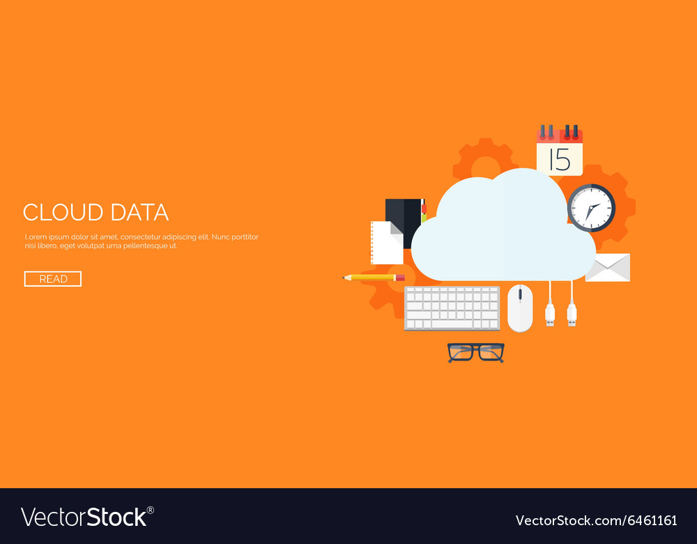 Flat cloud computing Royalty Free Vector Image
