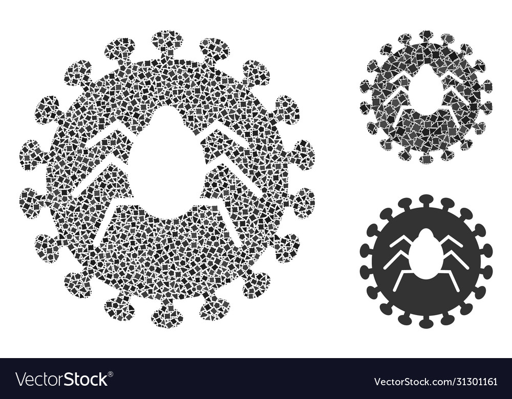 Humpy bug virus icon mosaic Royalty Free Vector Image