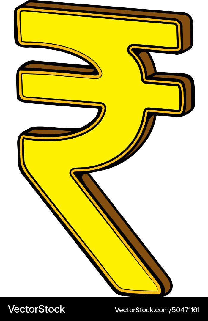 Indian rupee currency sign 3d Royalty Free Vector Image